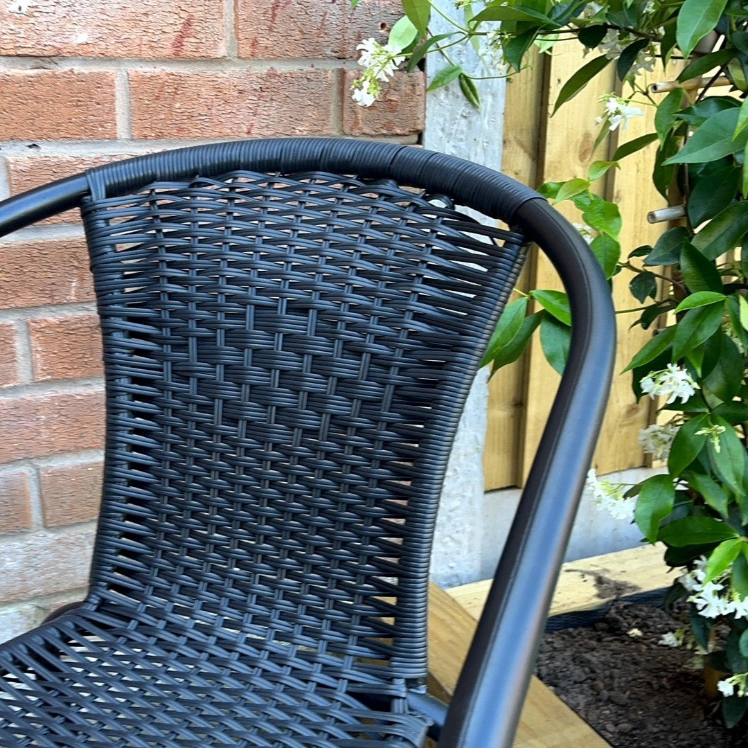 The Bolero 2 Seat Modern Rattan Bistro Set - Black – Outdoor Living